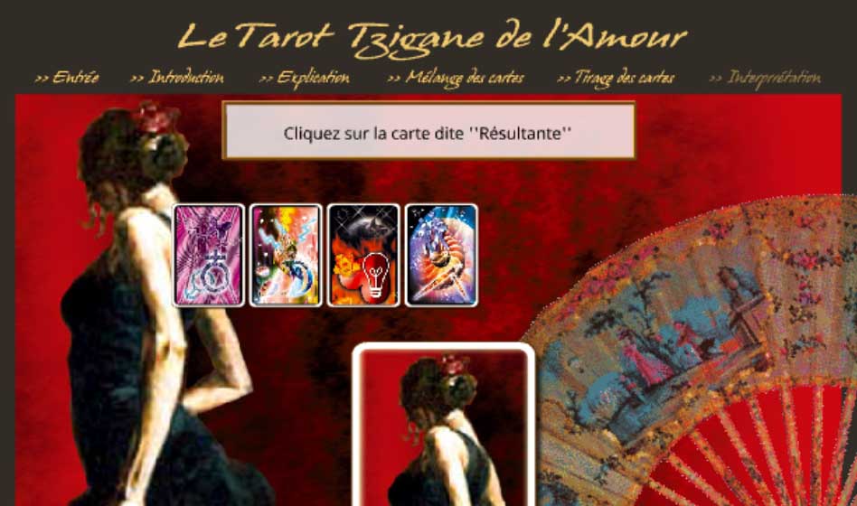 Le tirage du tarot Tzigane de l'amour gratuit immédiat en ligne - Tirage tarot gratuit